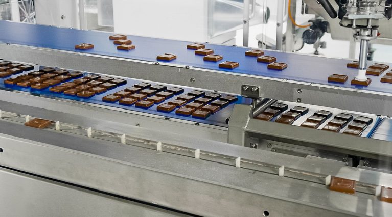 A glimpse into the glass-windowed chocolate factory