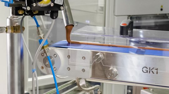 A glimpse into the glass-windowed chocolate factory